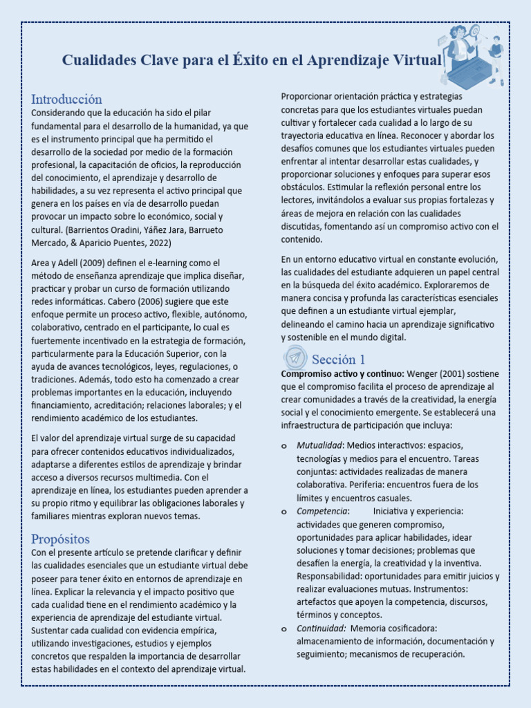 Cualidades Clave para El Éxito en El Aprendizaje Virtual | PDF ...