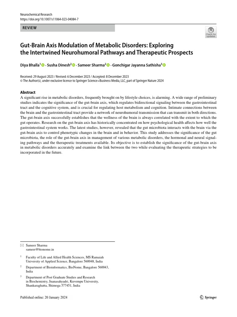 Gut-Brain Axis Modulation of Metabolic Disorders Exploring The ...