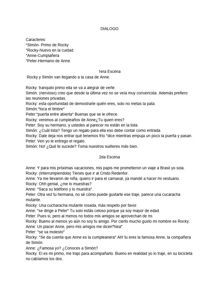 Diálogo de Inglés | PDF