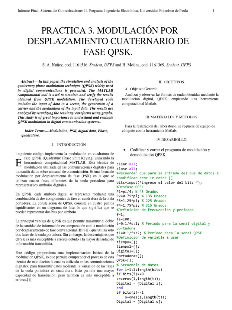 Simulación de Modulación QPSK | PDF | Tecnología de producción sonora ...