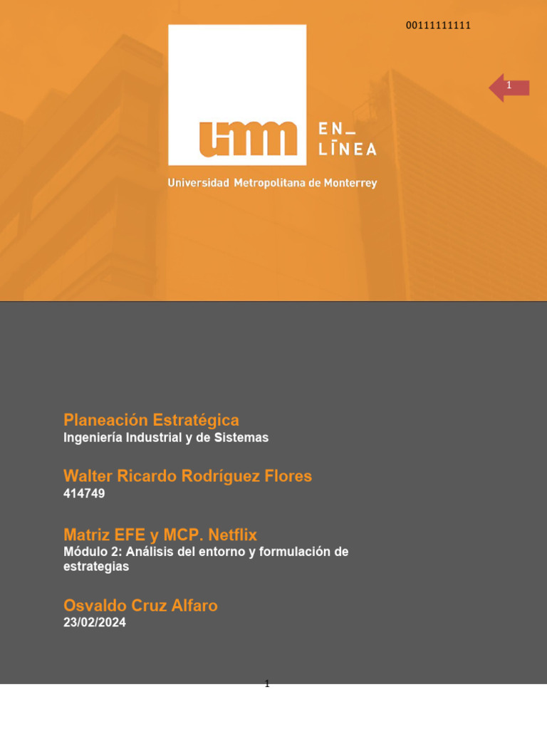 PlaneaciónEst M2 ACT1 WalterRdz | PDF | Netflix | Análisis FODA