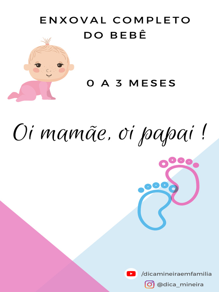 Enxoval Completo do bebê - 0 a 3 meses dicamineiraemfamilia | PDF | Primeira infância | Fases da ...