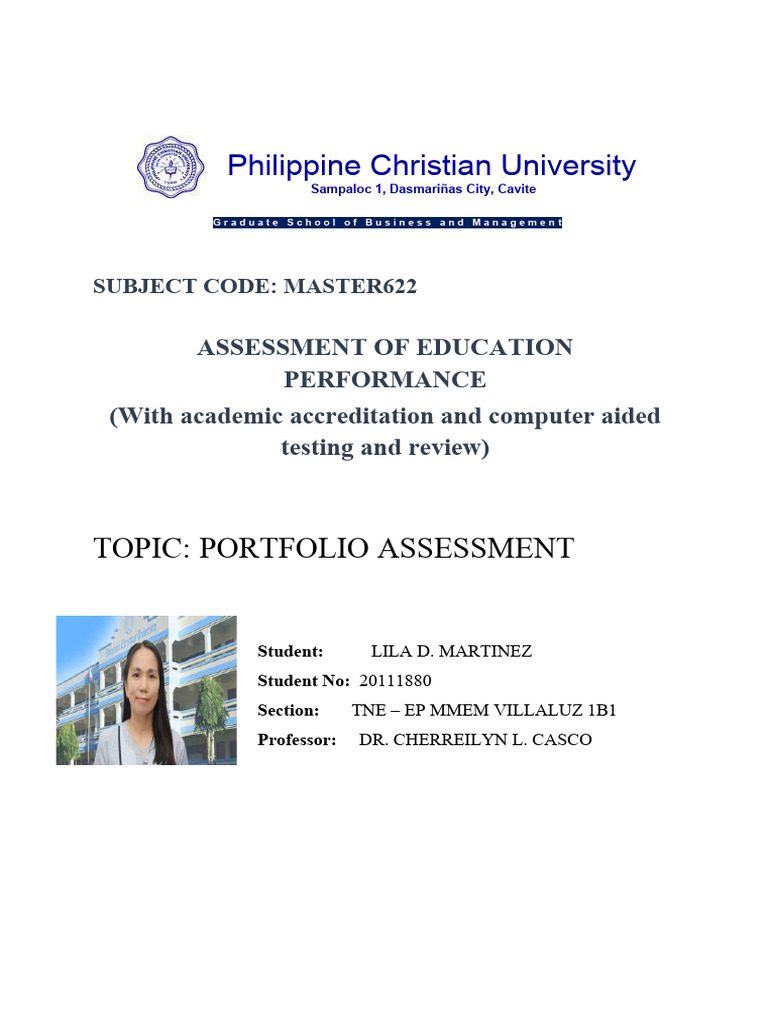 Portfolio Assessment | Download Free PDF | Educational Assessment | Learning