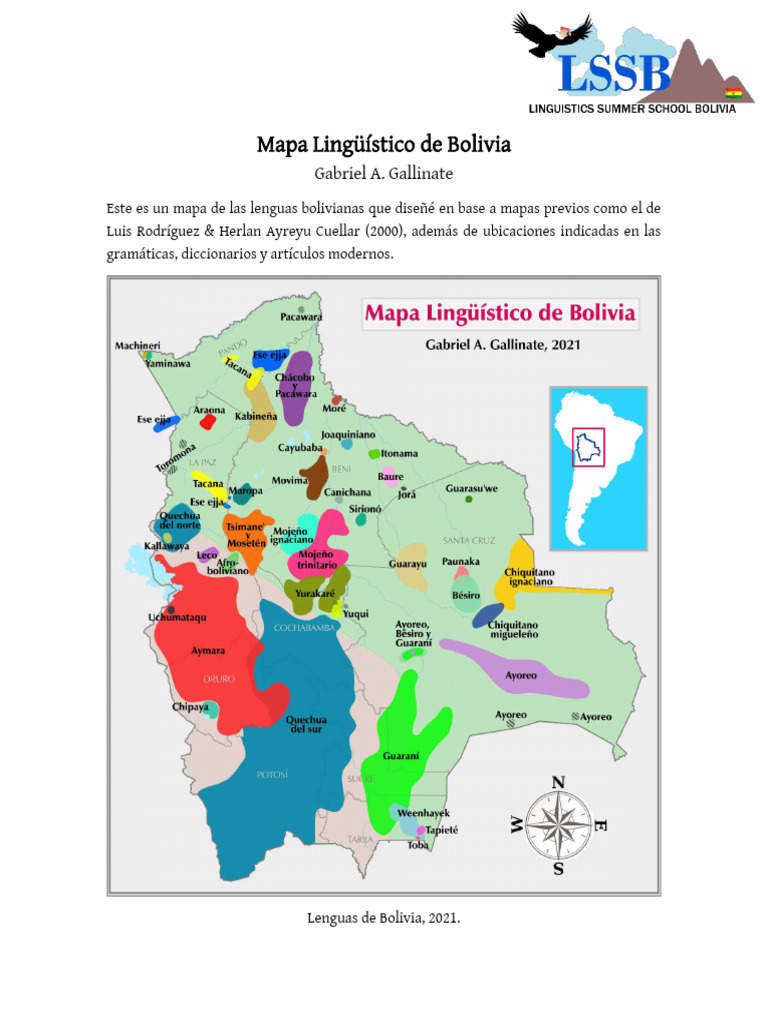 Mapa Linguistico de Bolivia Lenguas Idio | PDF