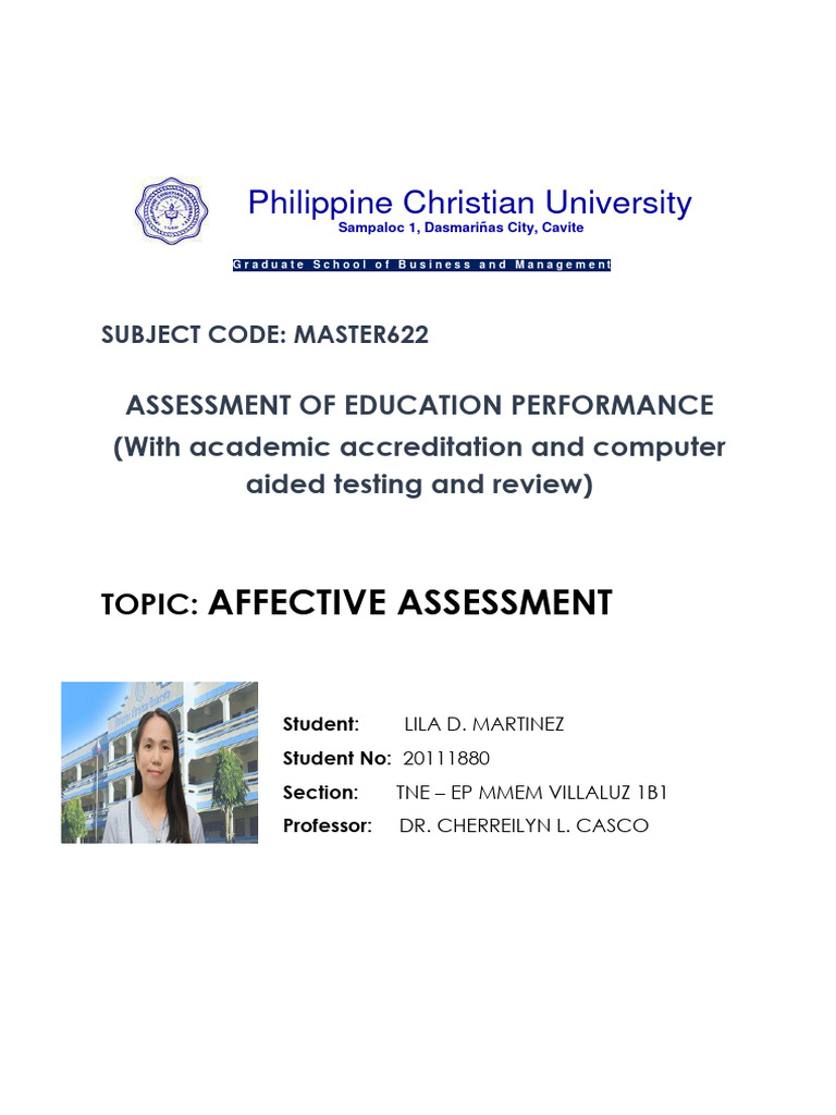 Affective Assessment | PDF | Affect (Psychology) | Learning