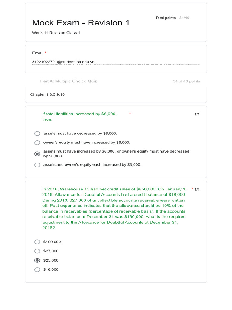 Mock Exam - Revision 1 | PDF