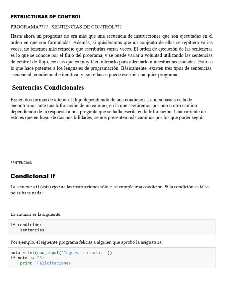 Estructuras de Control | PDF