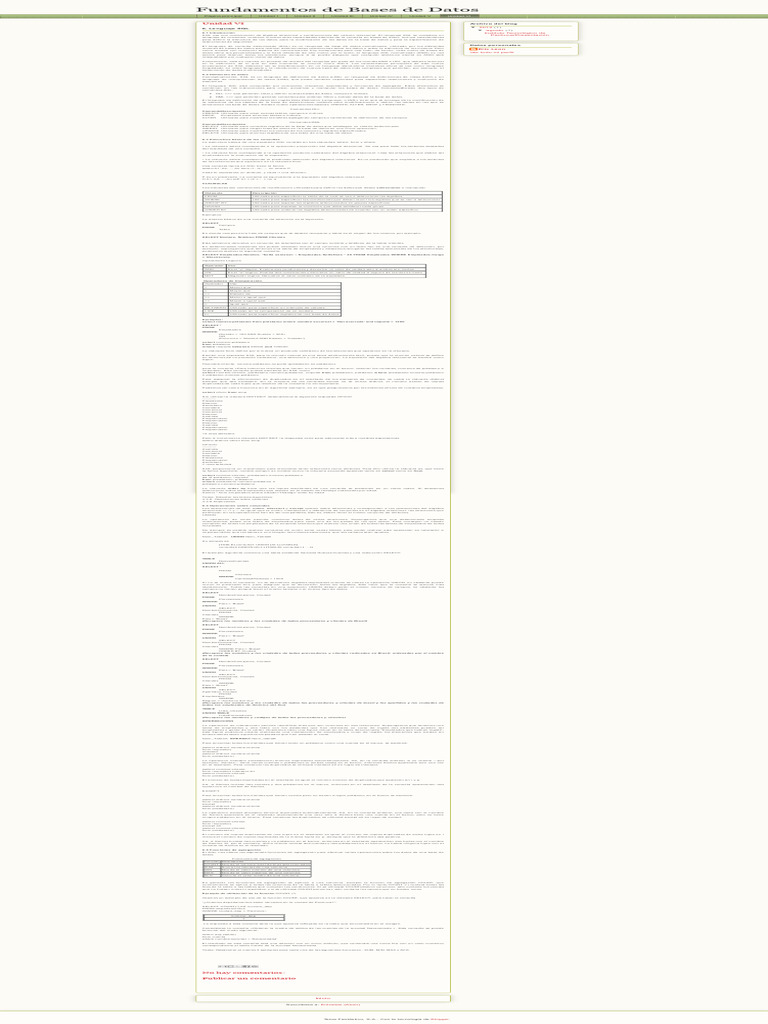 Fundamentos de Bases de Datos - Unidad VI | PDF | SQL | Datos de computadora