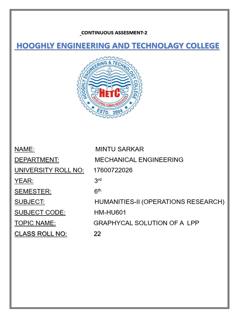 Graphical Solution of LPP Explained | PDF