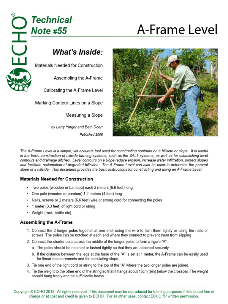 TN 55 A Frame Level | PDF | Slope | Metre