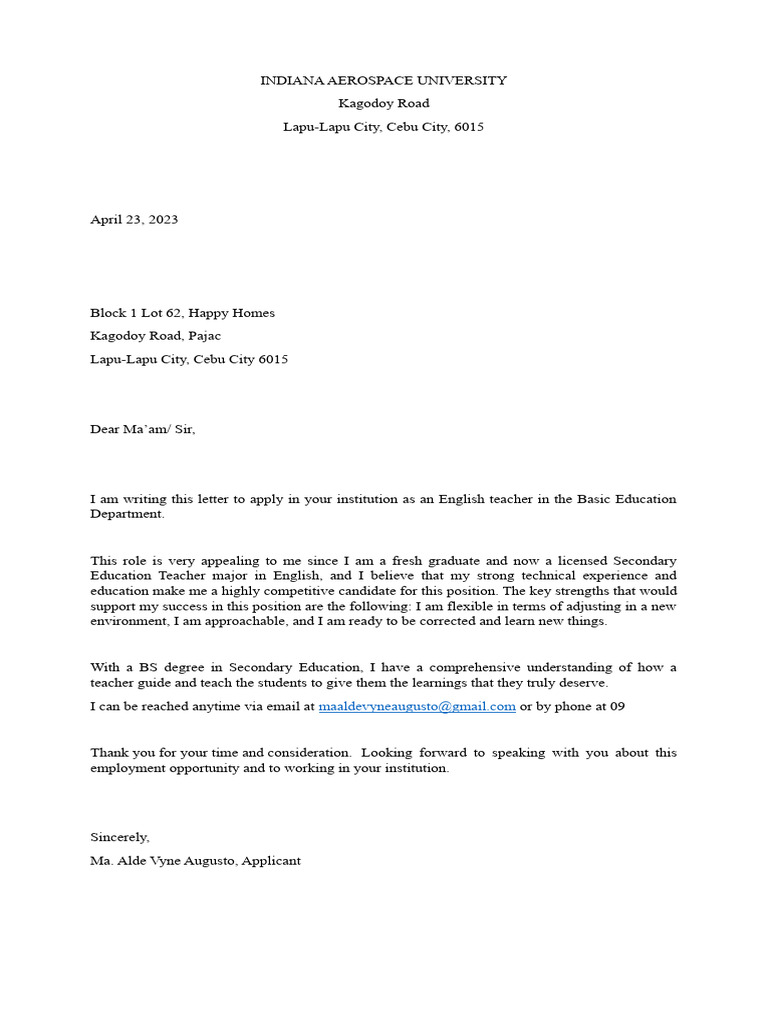 Full Block Format Letter | PDF