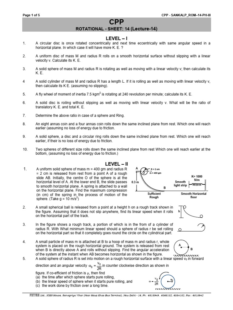 15 Rotation Revision | PDF | Force | Rotation Around A Fixed Axis