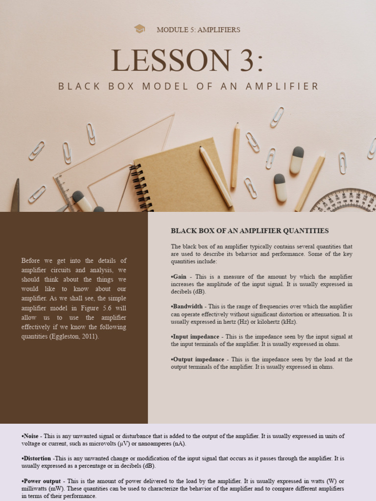 Module 5 Lesson 3 | PDF | Amplifier | Decibel