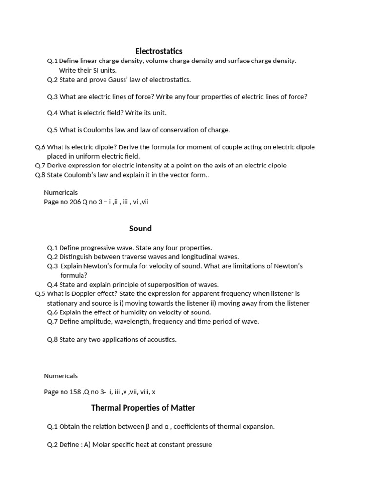 Physics Question Bank | PDF