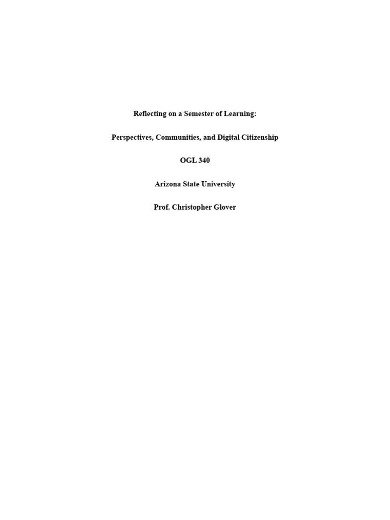 Reflecting on Digital Citizenship Insights | PDF | Learning | Community