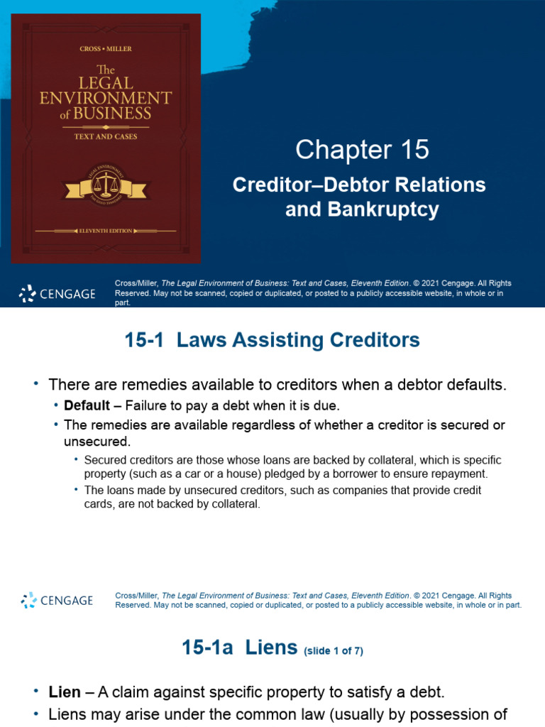 Cross, Chapter 15 | PDF | Surety | Bankruptcy