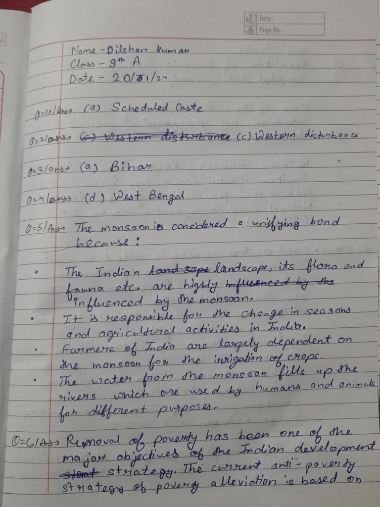 Dilshan Kumar Class 9th Answersheet | PDF