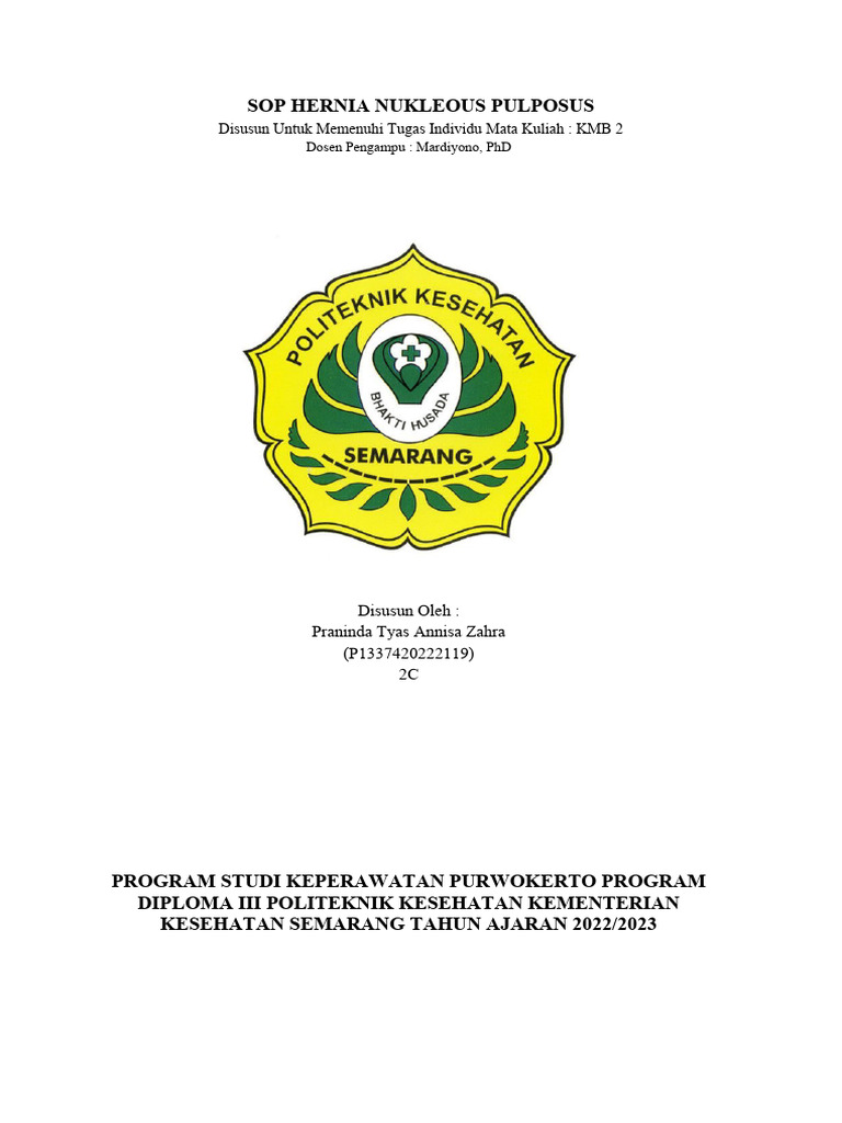 Prosedur Fisioterapi HNP Lumbal | PDF | Sains & Matematika