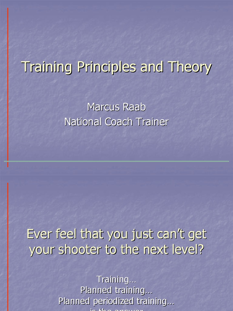 Training Theory and Principles | PDF | Psychological Concepts | Psychology