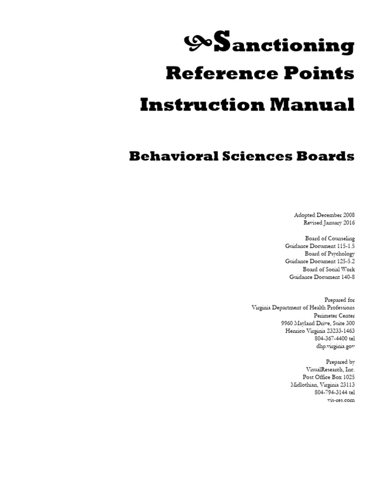 Anctioning Reference Points Instruction Manual: Behavioral Sciences ...