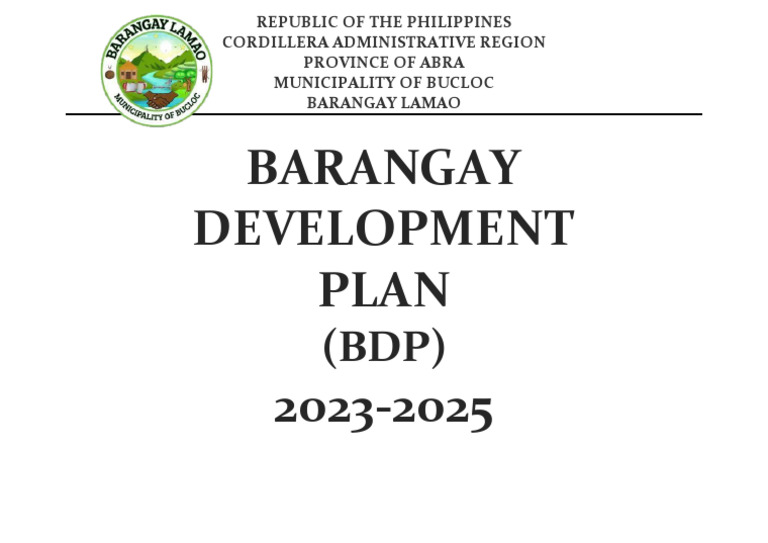 Barangay Development Plan 2023-2025 | PDF