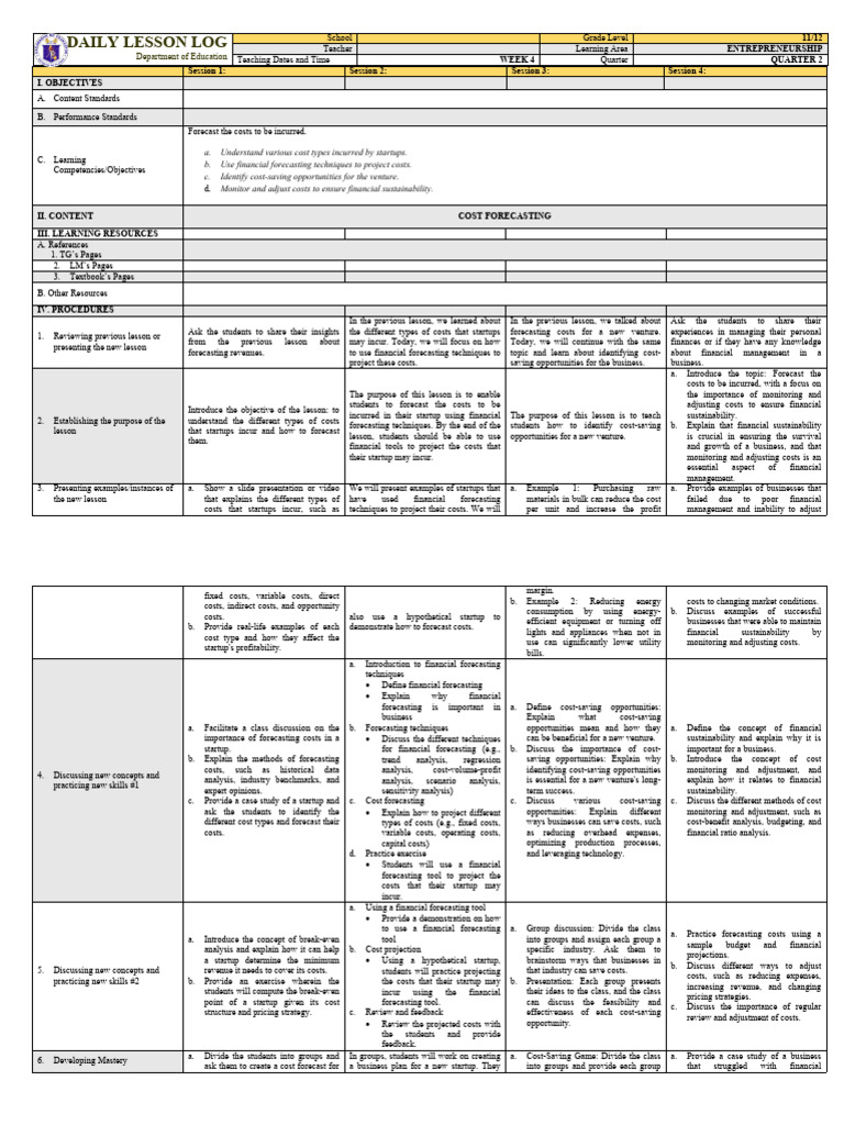 Entrep Q2 Week4 | PDF | Startup Company | Small Business & Entrepreneurs