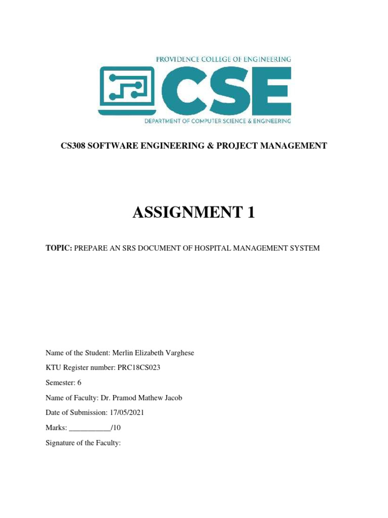 SRS Document of Hospital Management | PDF