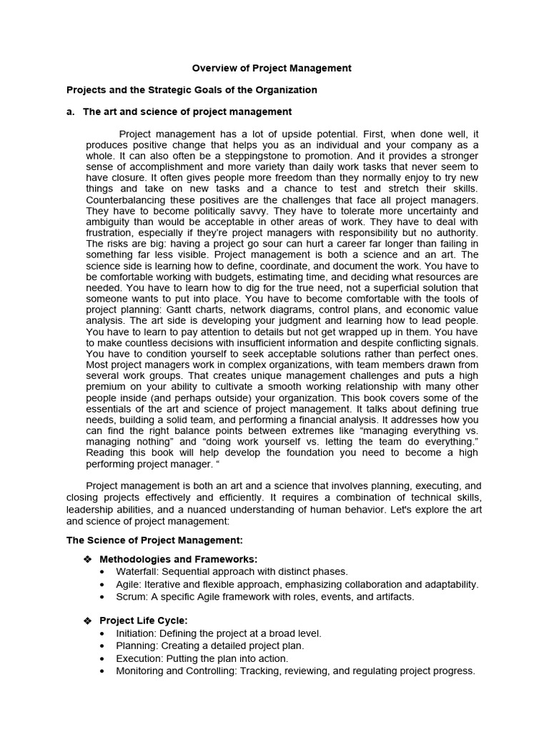 Overview On Project Planning Management | Download Free PDF | Project ...