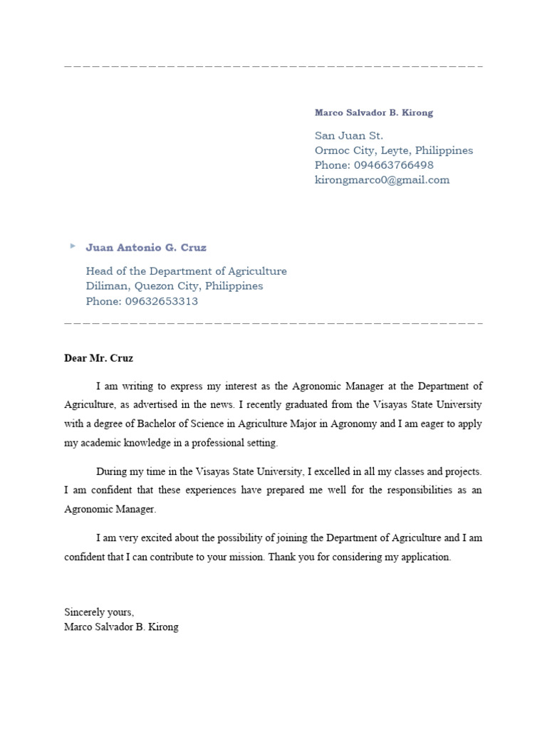 APPLICATION-LETTER Sample | PDF