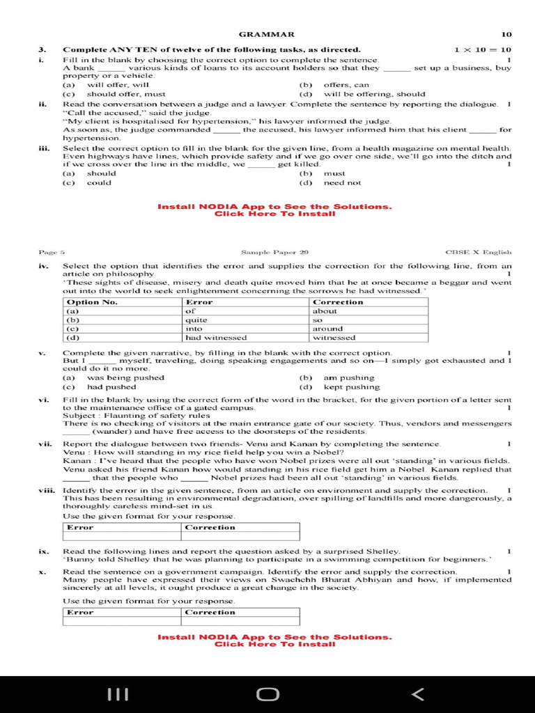 Grammar Practise Board Pattern | PDF