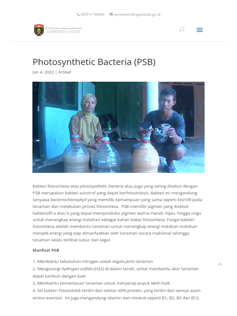 Photosynthetic Bacteria (PSB) | PDF | Teknologi & Rekayasa