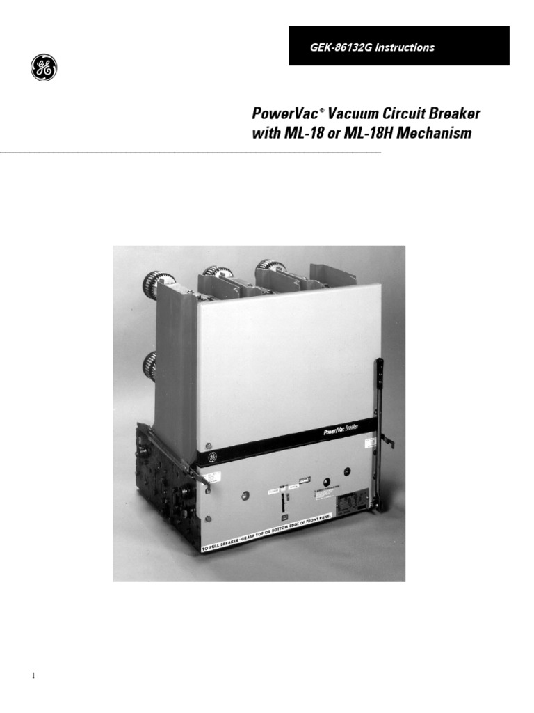 GEK-86132G PowerVac ML18 Breaker | PDF | Switch | Relay