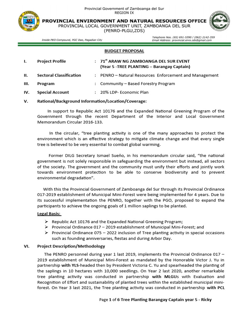 71st-ARAW-Budget-Proposal-Tree-Planting BC | PDF | Climate Change ...