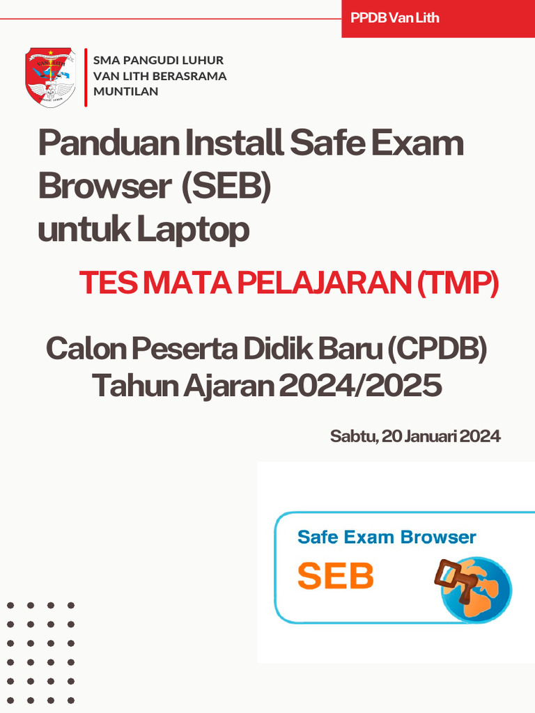Panduan Install Safe Exam Browser (SEB) Untuk Laptop TMP PPDB VL 2425 | PDF