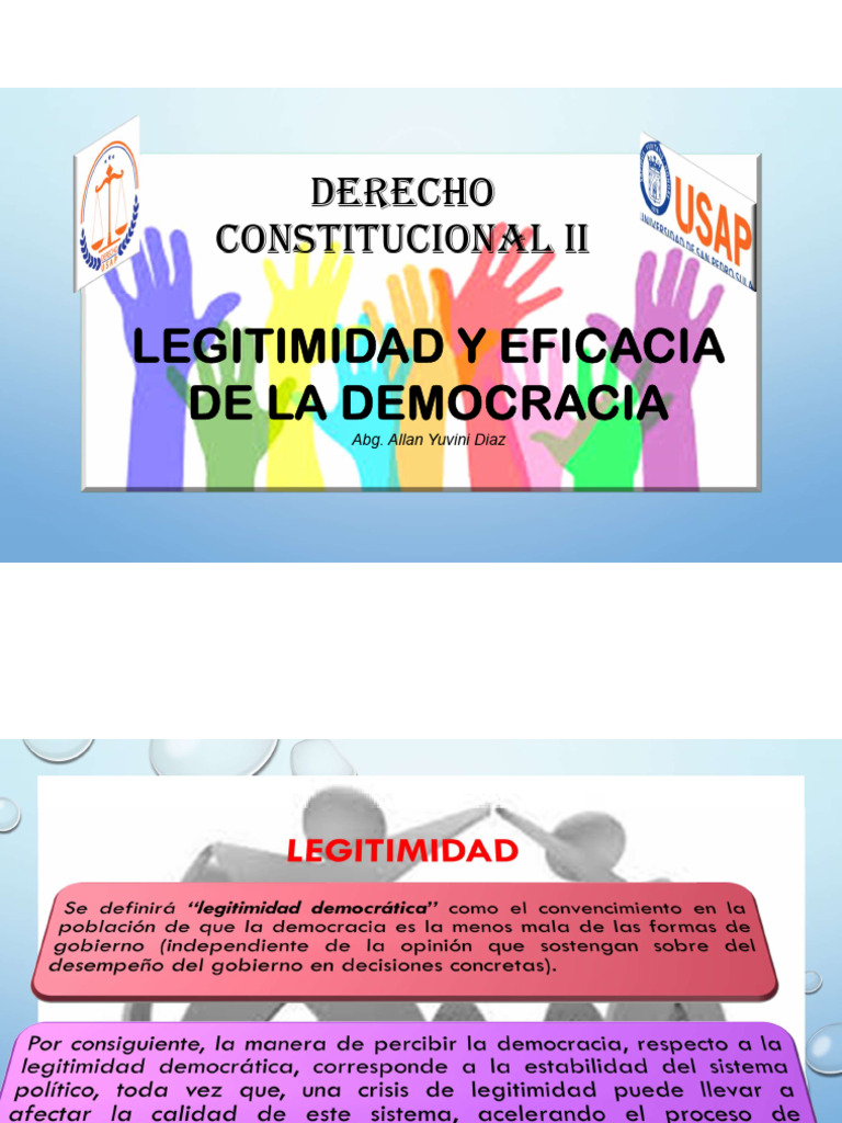 Legitimidad de La Democracia Derecho Const 2 | PDF