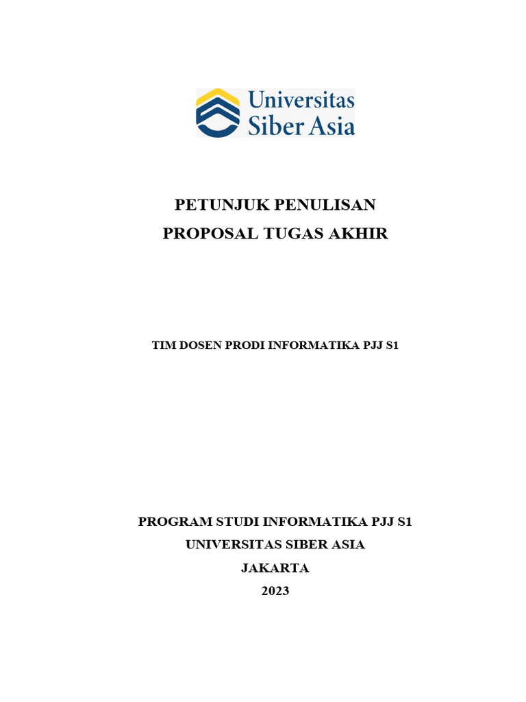 Format Proposal Tugas Akhir - Draft | PDF