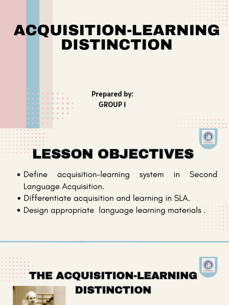 Acquisition vs. Learning in SLA | PDF | Learning | Language Acquisition