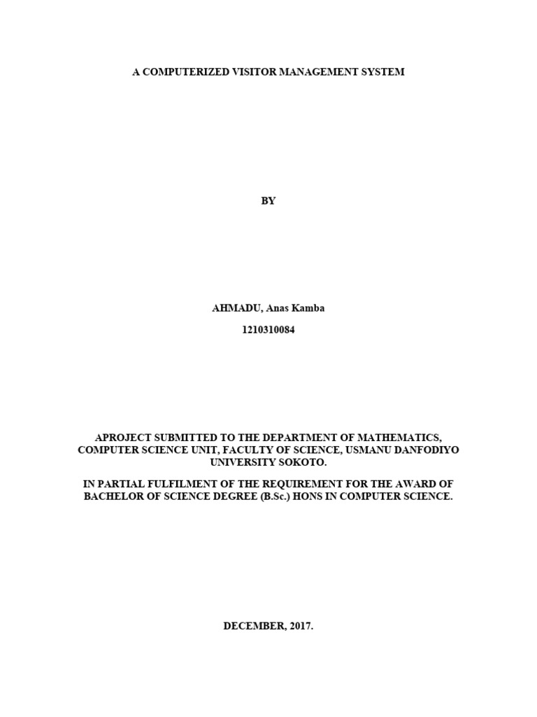 Visitor Management System Pdf Html Markup Language