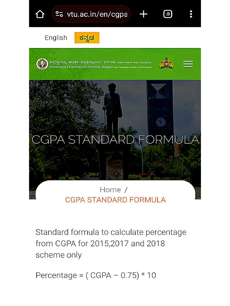 Cgpa To Percentage Conversion Vtu | PDF