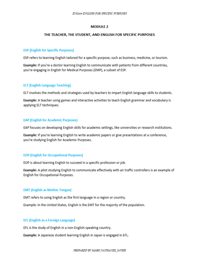 Eng029 - Module 2 (Reviewer) | PDF | English As A Second Or Foreign Language | Applied Linguistics