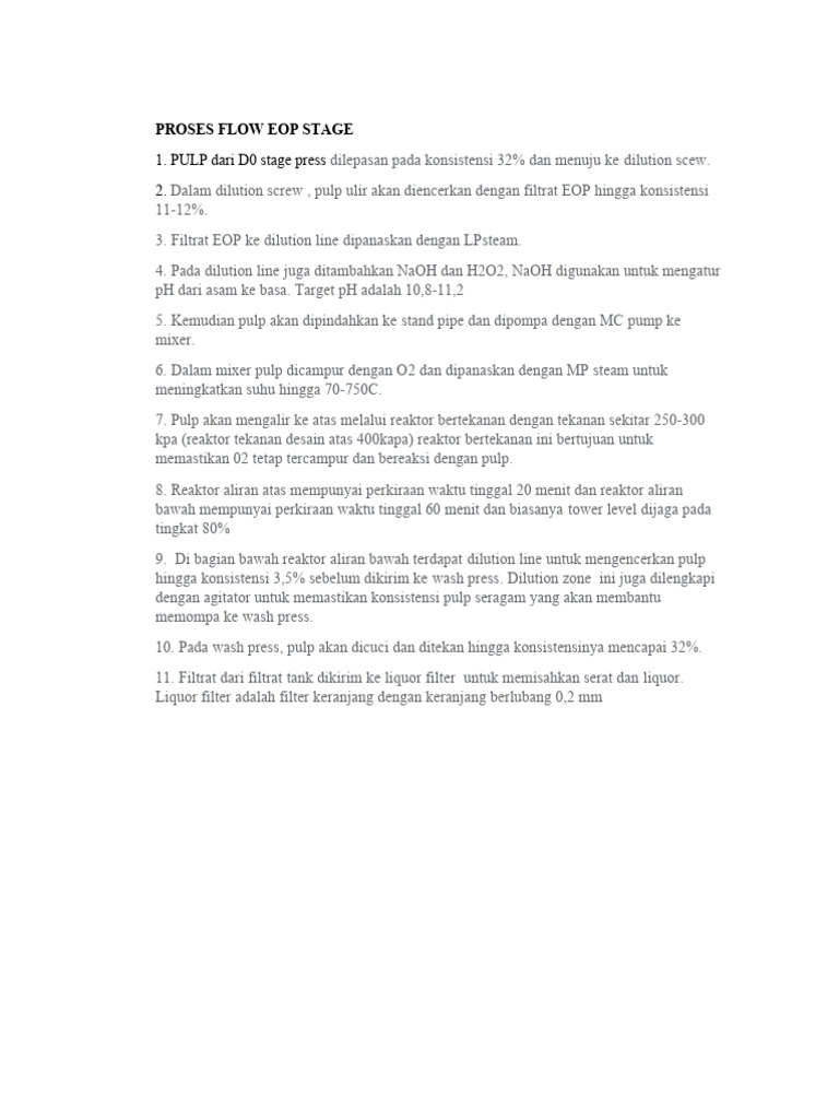 Proses Flow Eop Stage | PDF | Memasak, Makanan, & Anggur | Sains ...