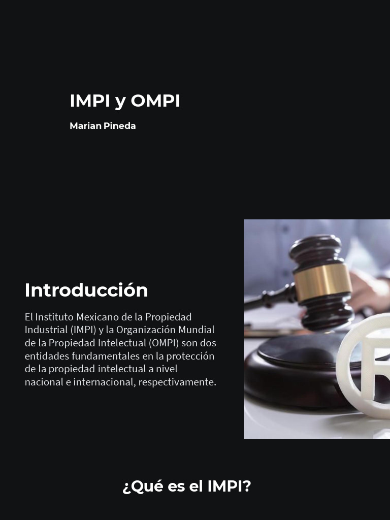 IMPI y OMPI: Protección Intelectual Global | PDF | Propiedad ...