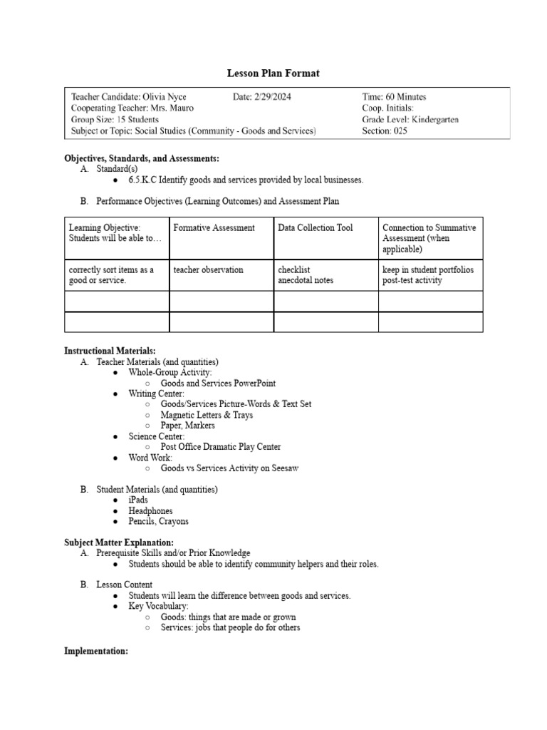 Community Unit Goods and Services | PDF