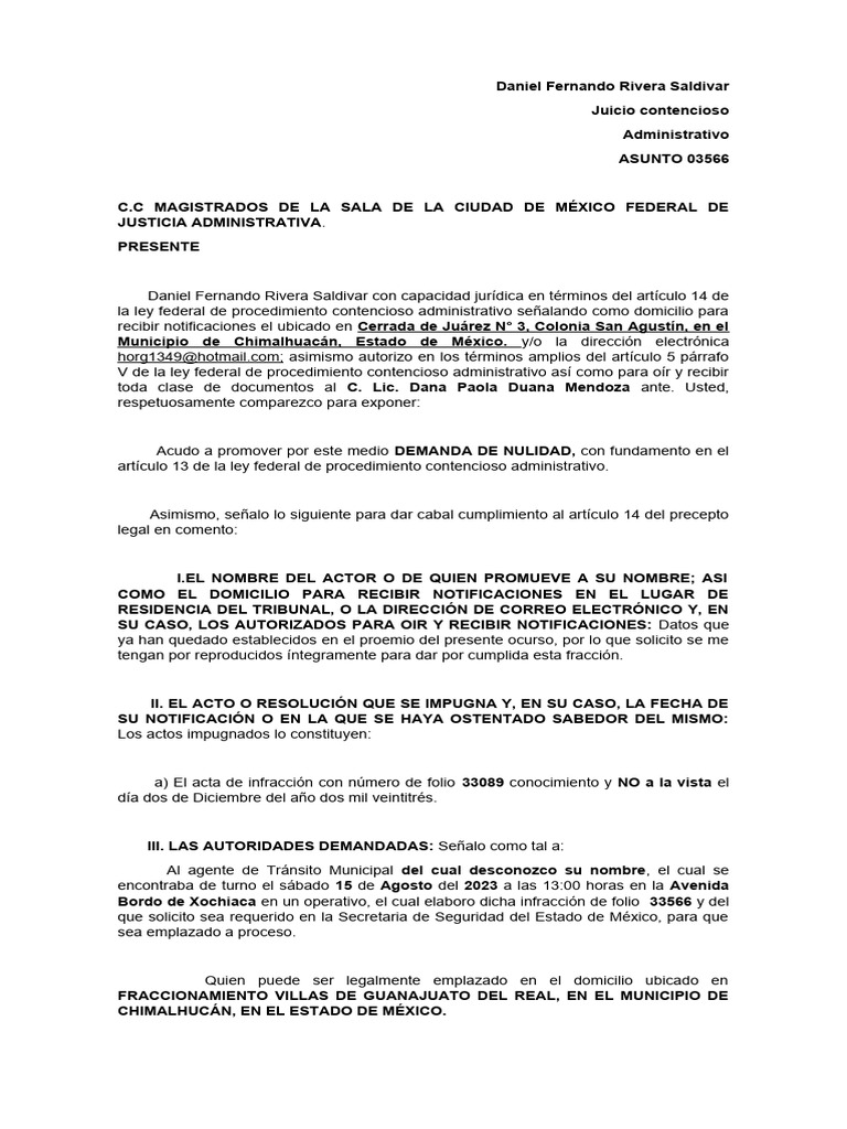 Demanda Administrativa Final | PDF
