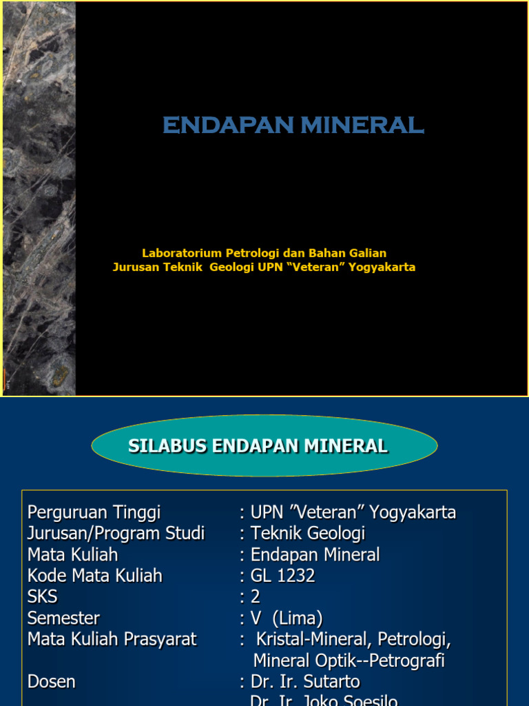 Silabus Endapan Mineral UPN Yogyakarta | PDF | Ilmu Sosial | Teknologi ...