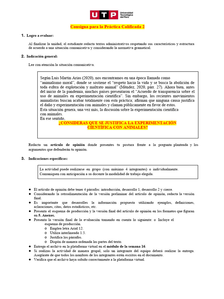 Artículo de Opinión sobre Experimentación Animal | PDF