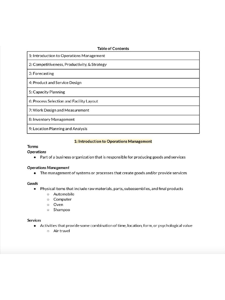Operations Management | PDF