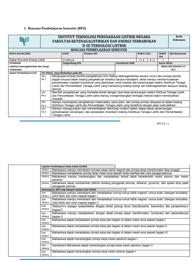 2 RPS Dasar Konversi Energi Listrik - Edit | PDF