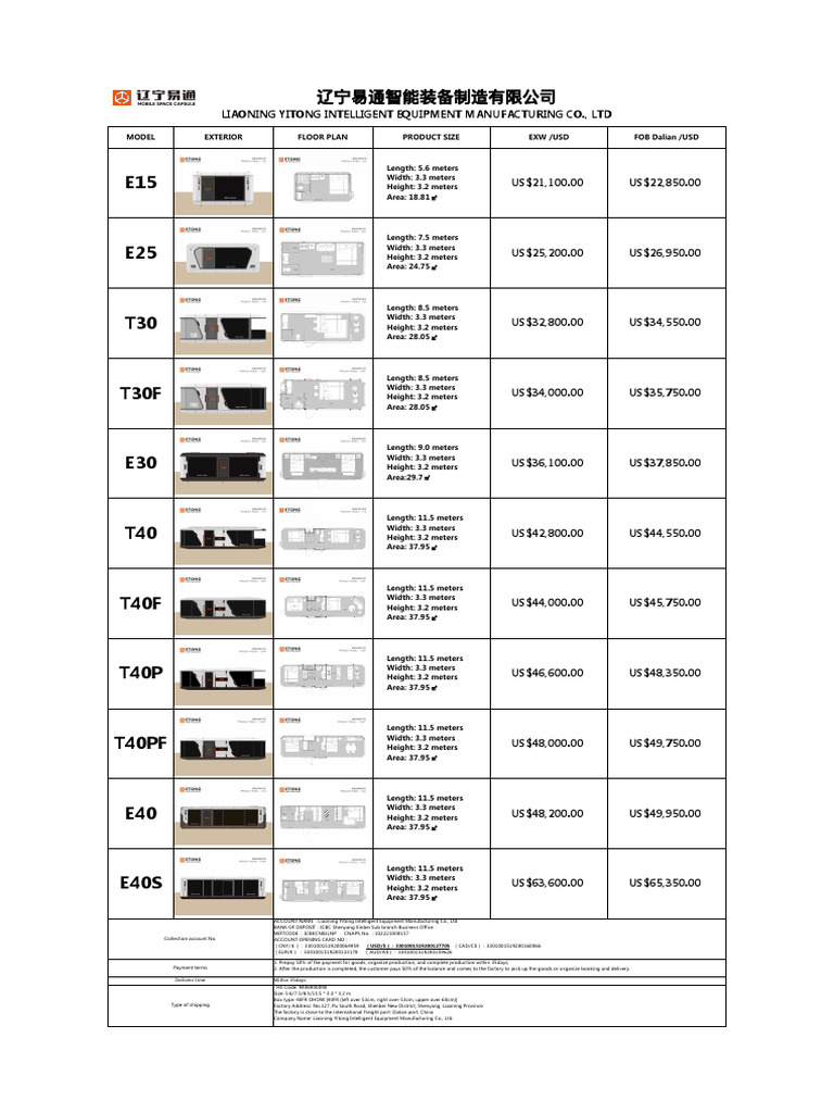 ETONG Space Capsule House Price List USD | PDF | Service Industries ...
