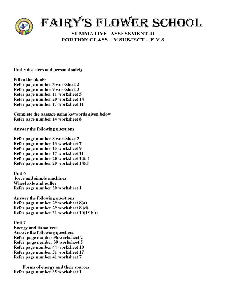 Class -5 Evs sa -2 portion | PDF